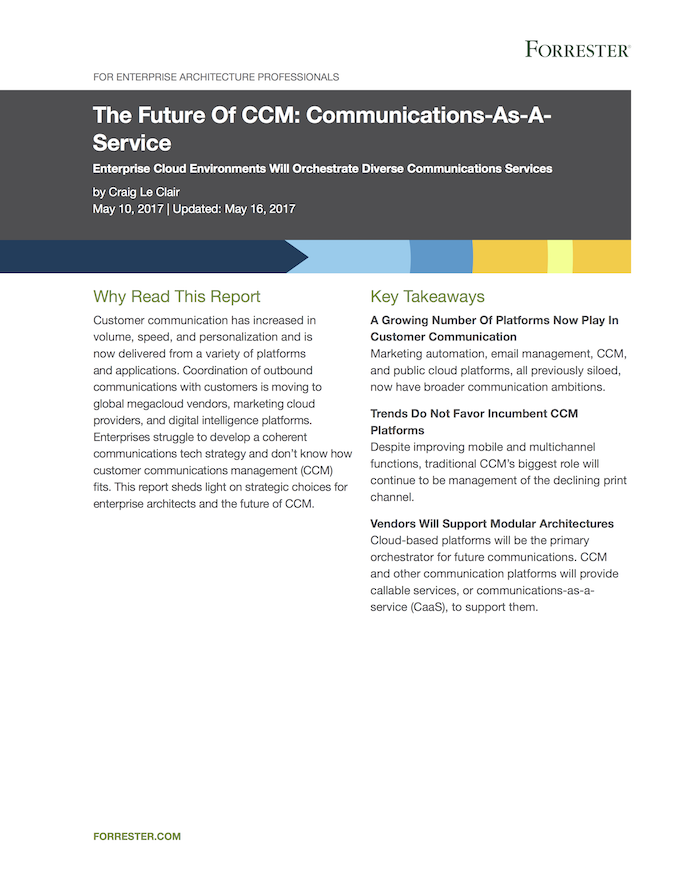 Forrester on the Future of Customer Communications Management